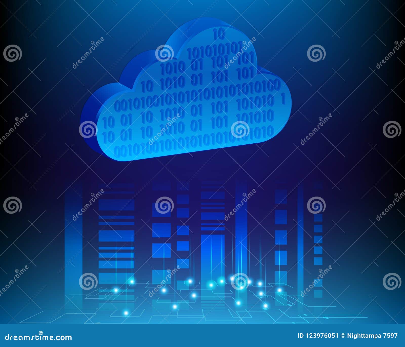 Cloud Computing Business Transaction Data Storage Technology Stock Vector - Illustration of ...