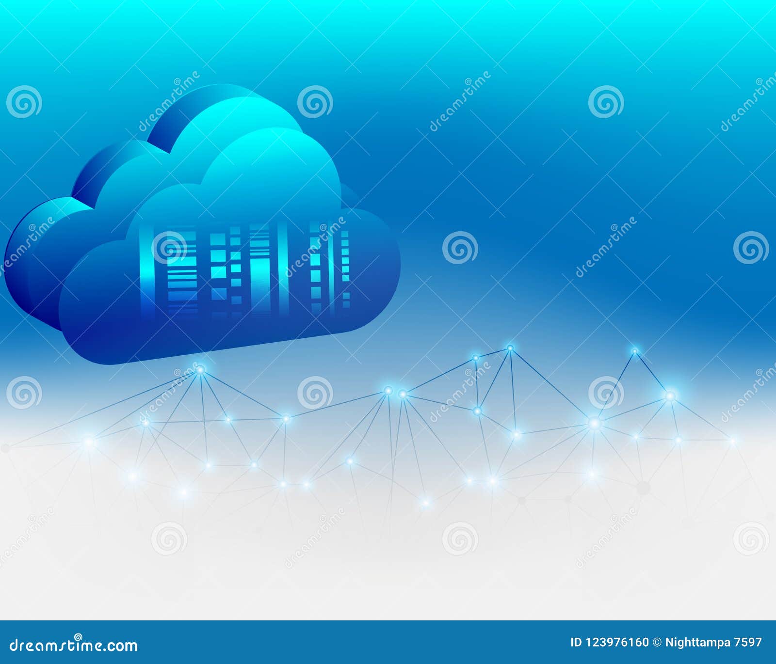 Cloud Computing Business Transaction Data Storage Technology Stock Vector - Illustration of ...