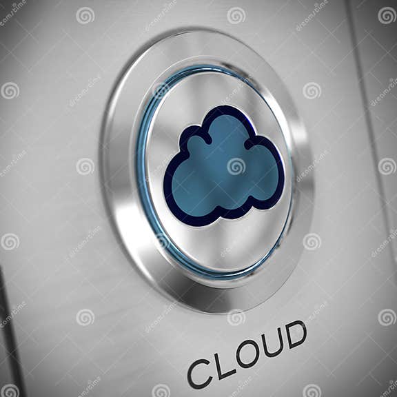 Cloud Computing, Button Close Up Stock Illustration - Illustration of storage, backup: 26386893