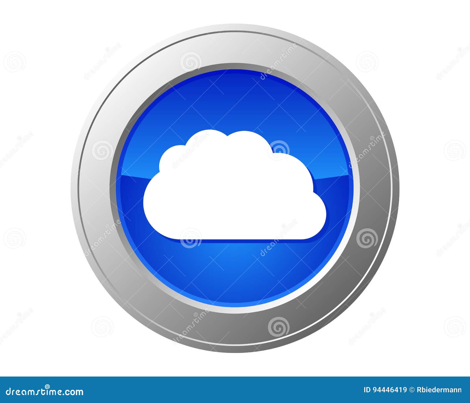 Cloud computing button stock illustration. Illustration of round - 94446419