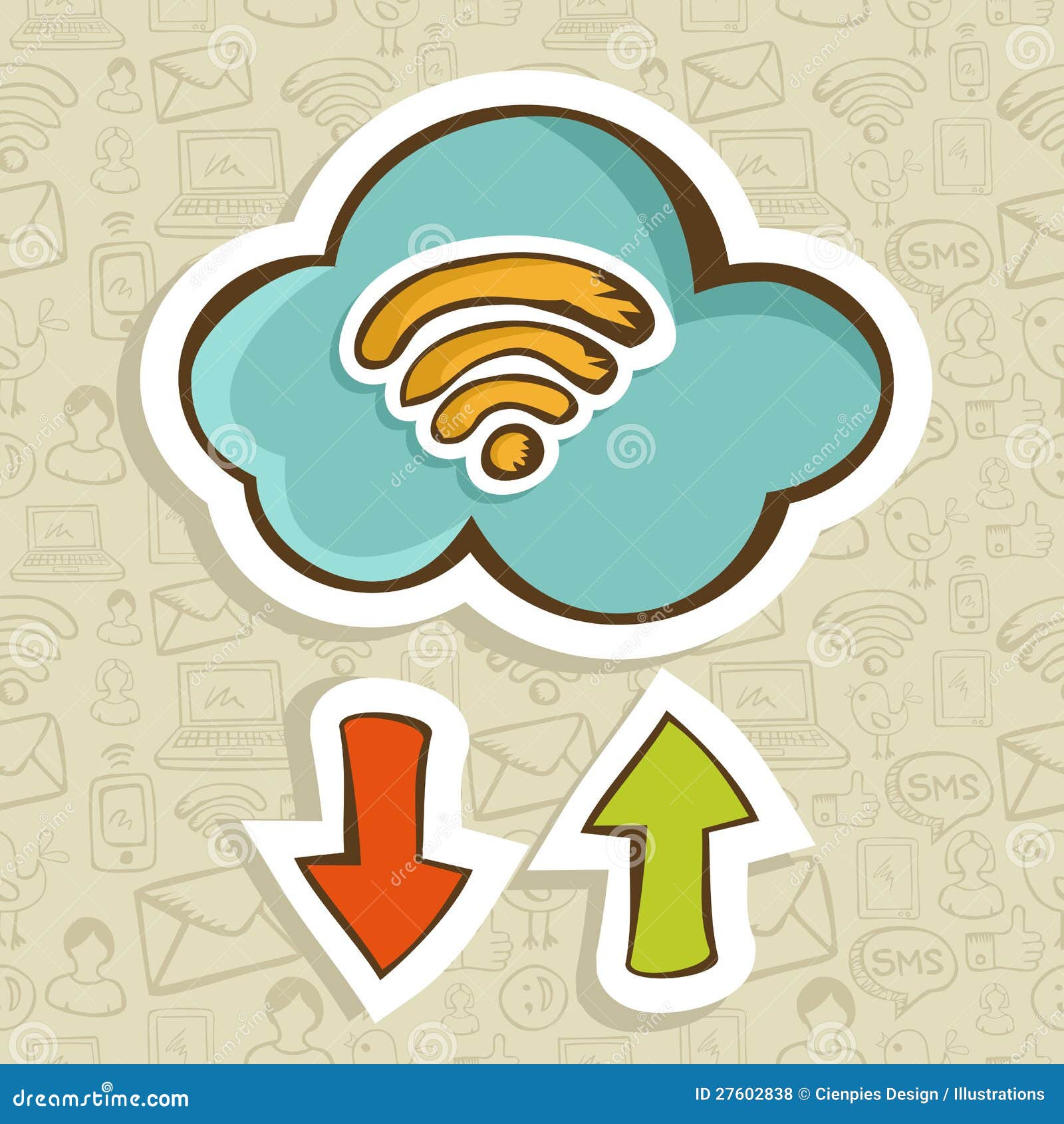 Cloud Computing Cartoon Concept Stock Vector - Illustration of ...