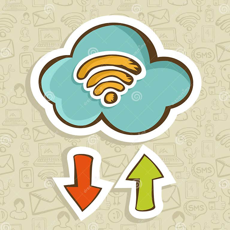 Cloud Computing Cartoon Concept Stock Vector - Illustration of ...