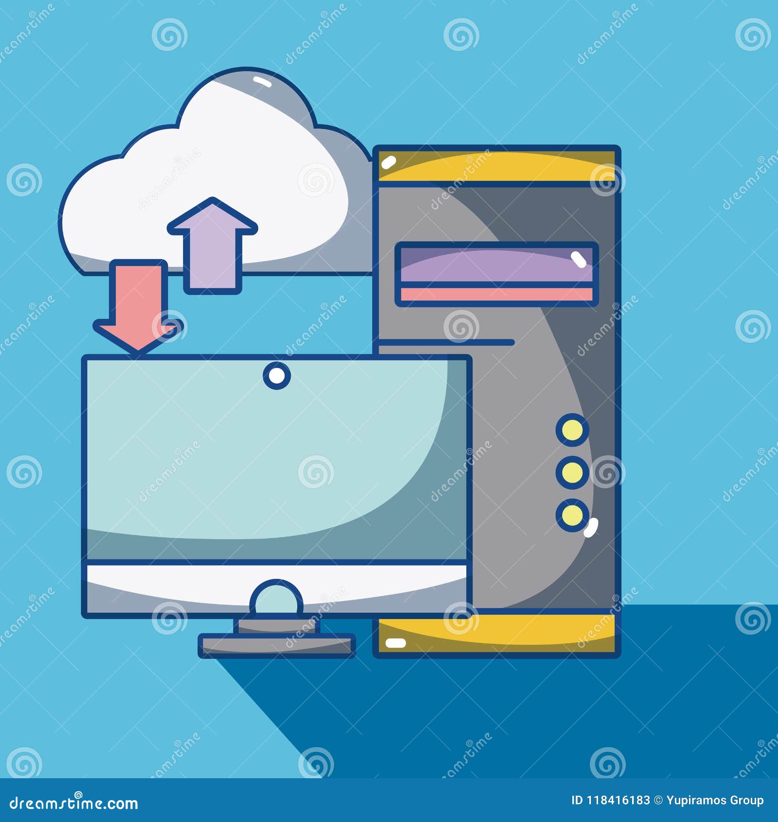 Cloud computing technology stock vector. Illustration of mobility ...