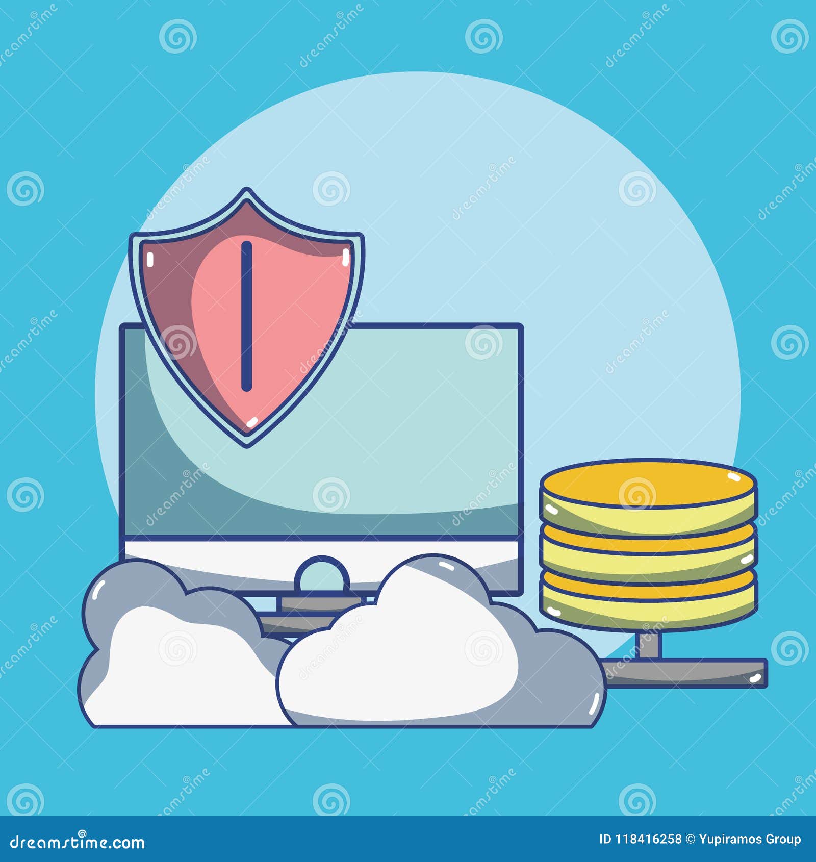 Cloud computing technology stock vector. Illustration of global - 118416258