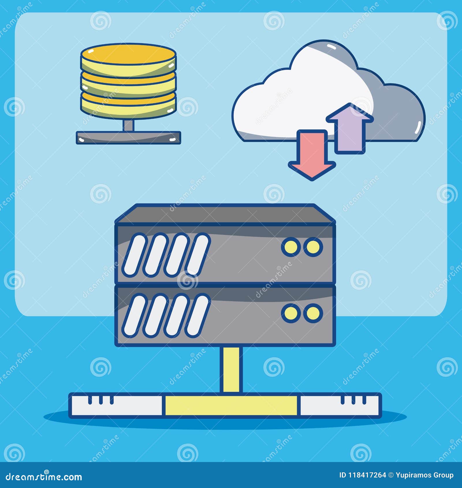 Cloud computing technology stock vector. Illustration of disks - 118417264