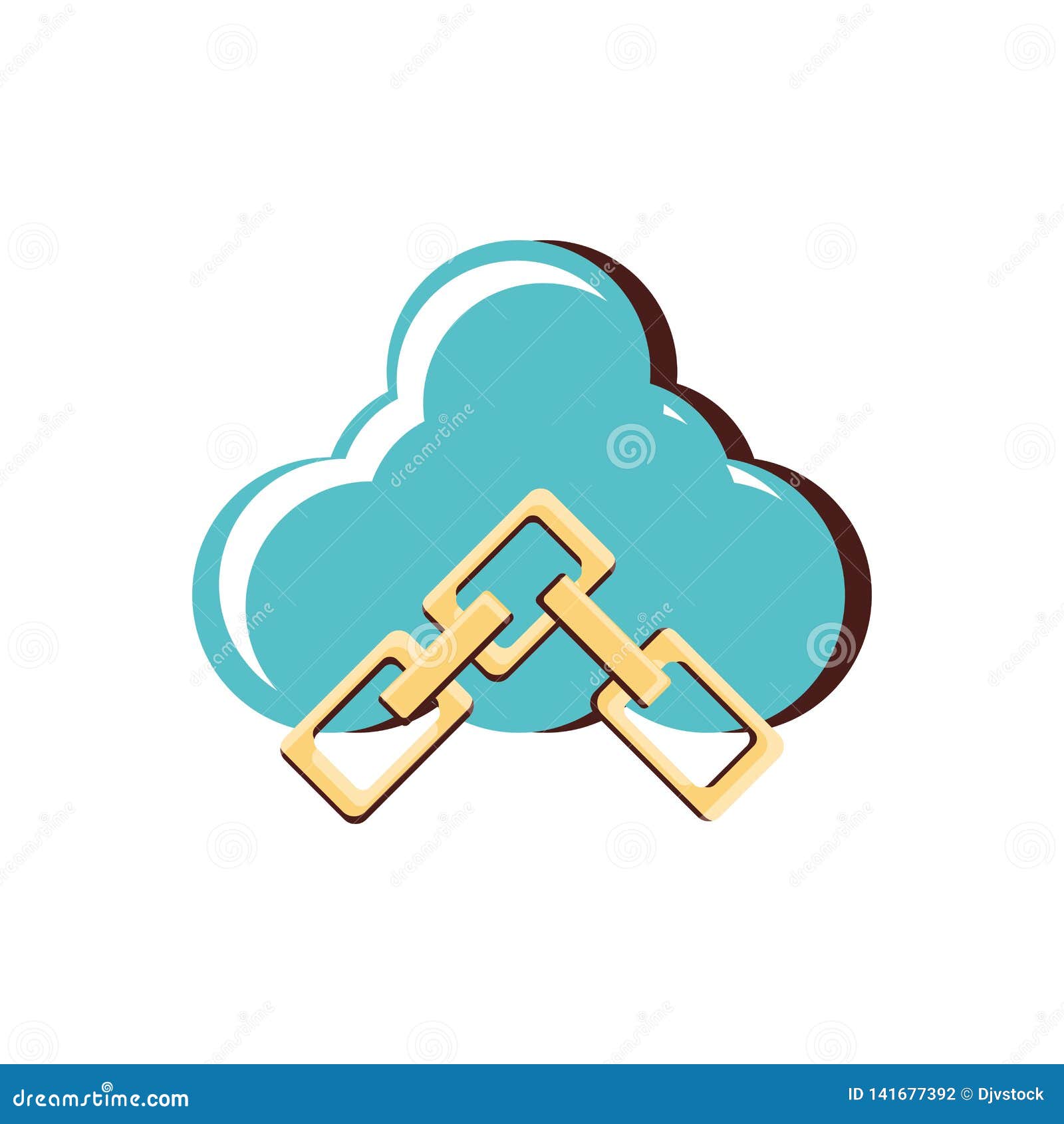 Cloud Computing with Chains Stock Vector - Illustration of device ...