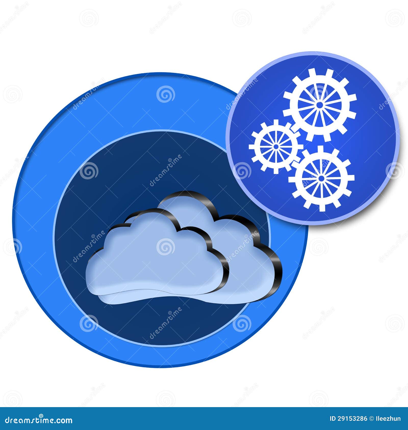 Cloud Computing Circles stock illustration. Illustration of based ...
