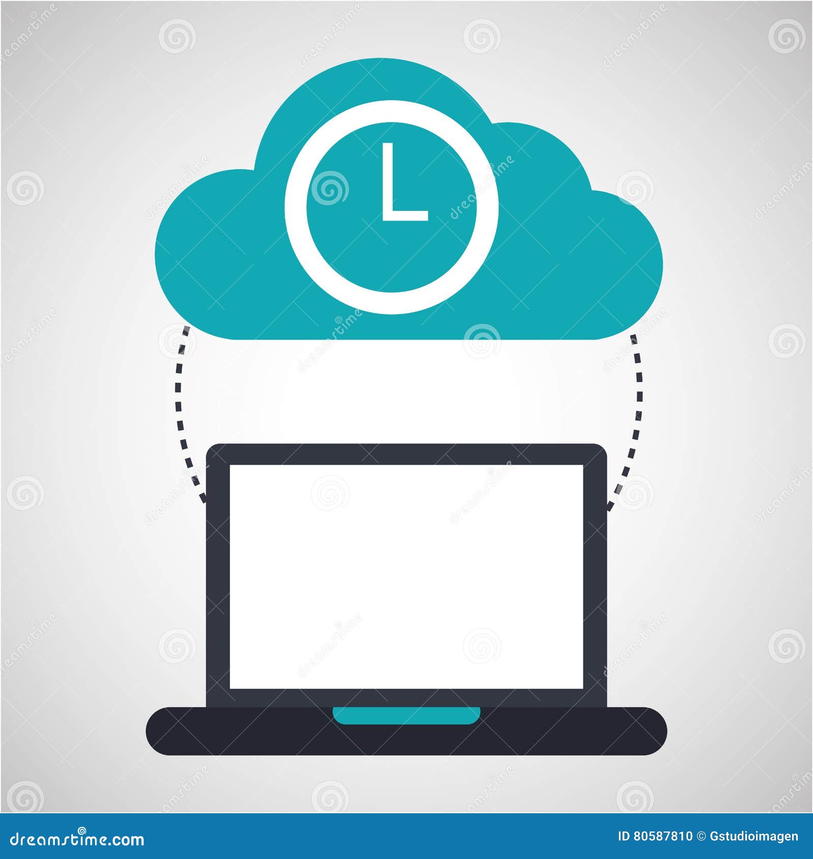 Cloud Computing Clock Social Media Virtual Icon Stock Vector - Illustration of graphics ...