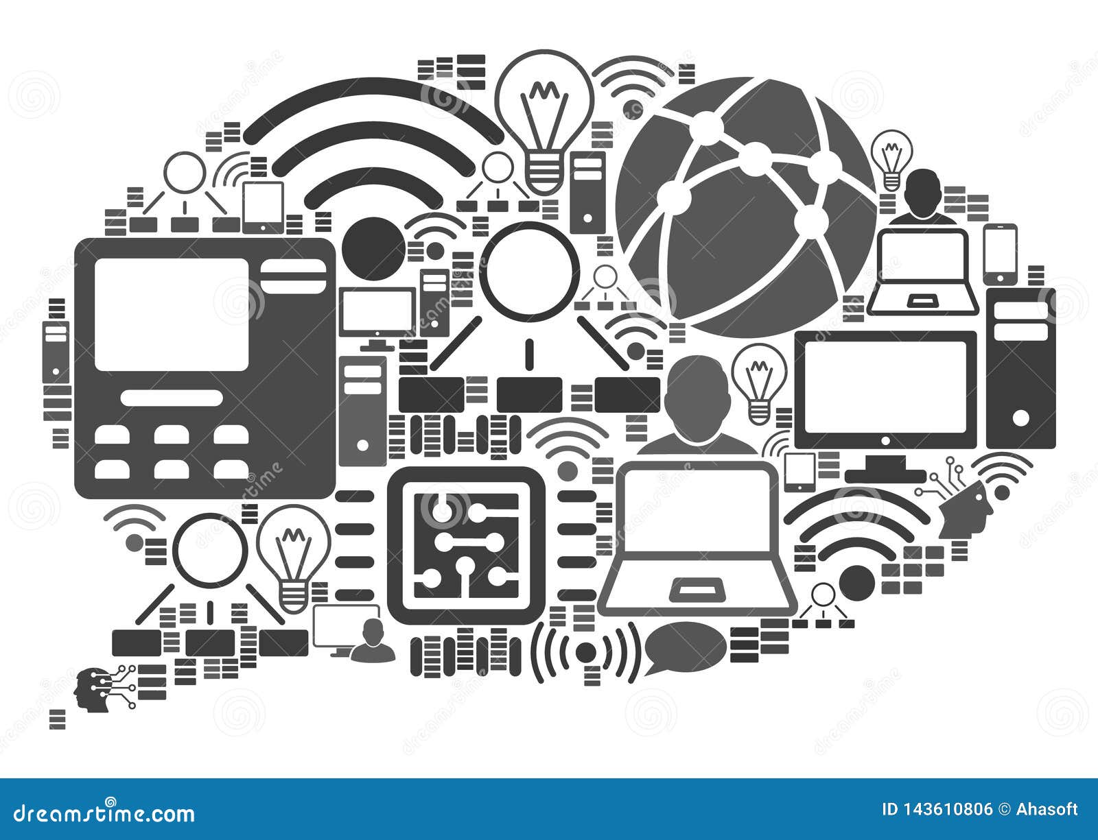 Cloud Computing Collage Icon for BigData Illustrations Stock ...