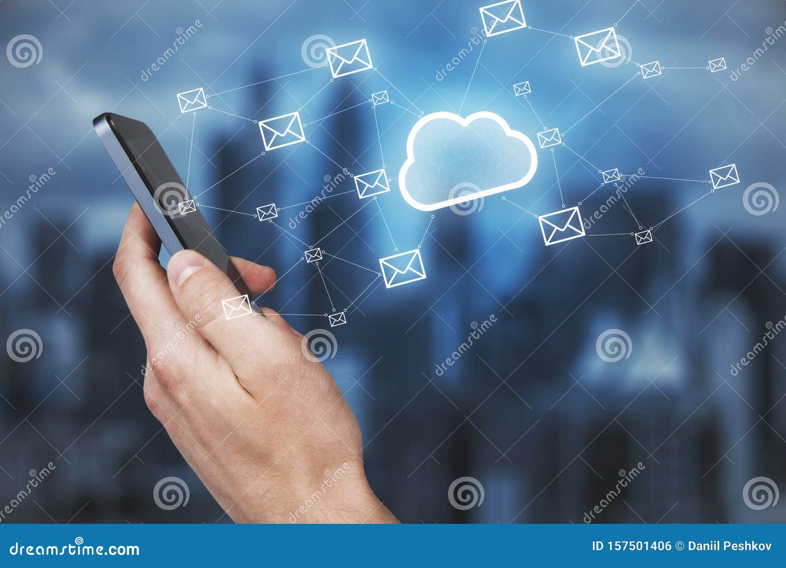 Cloud Computing and Communication Concept Stock Photo - Image of ...