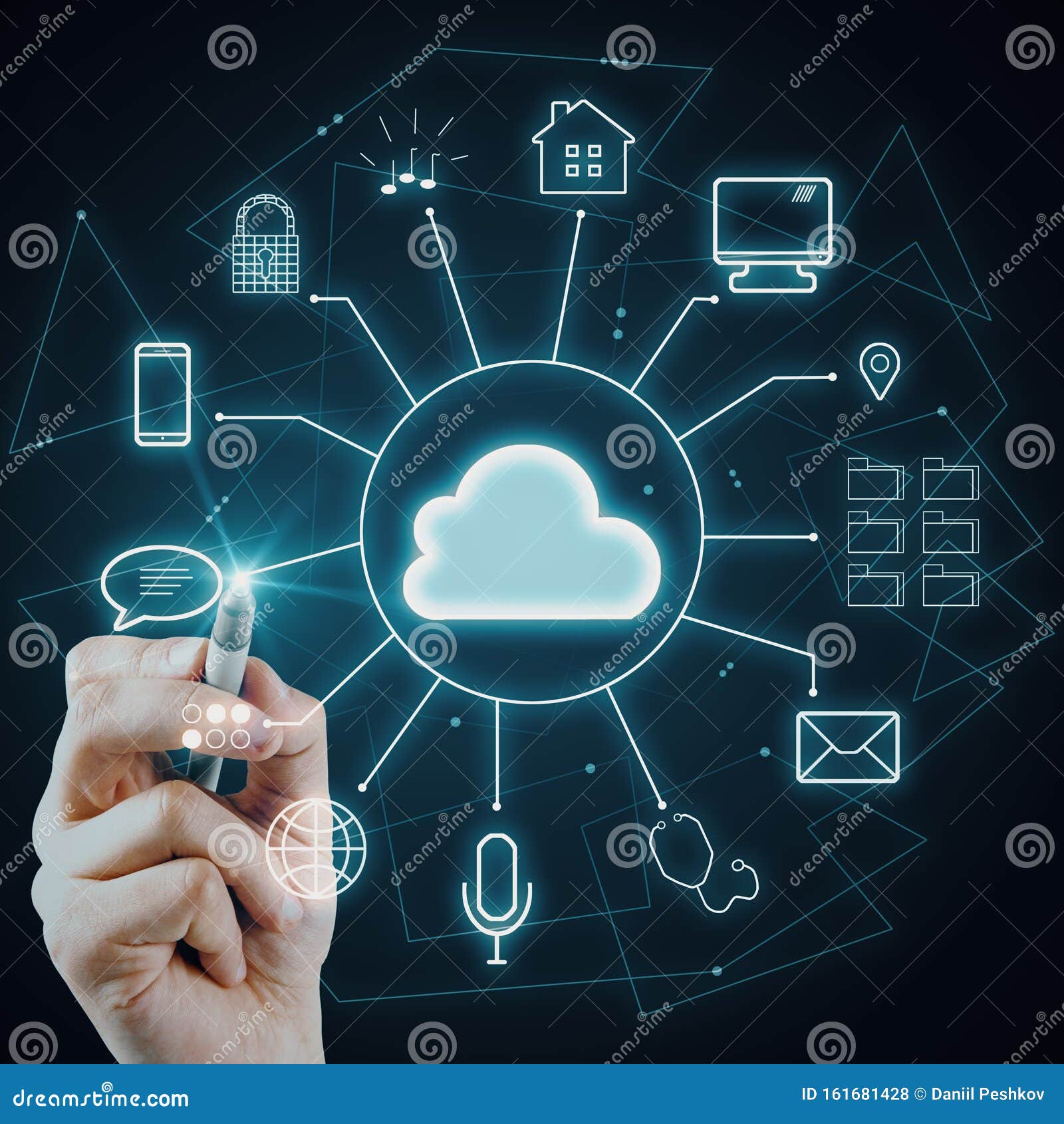 Cloud Computing and Communication Concept Stock Photo - Image of ...