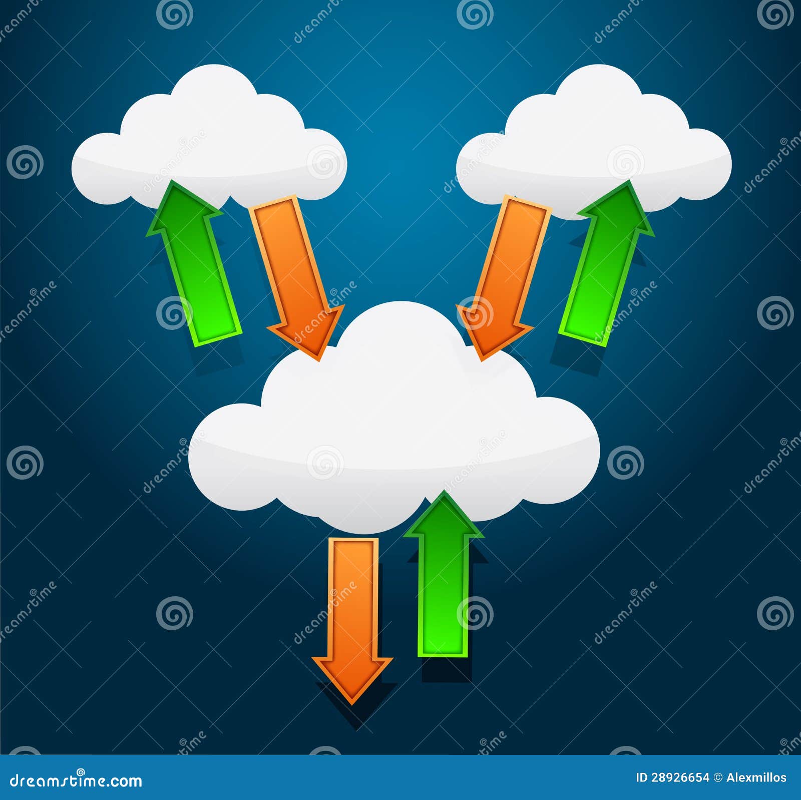 Cloud Computing Communication Diagram Stock Illustration - Illustration ...