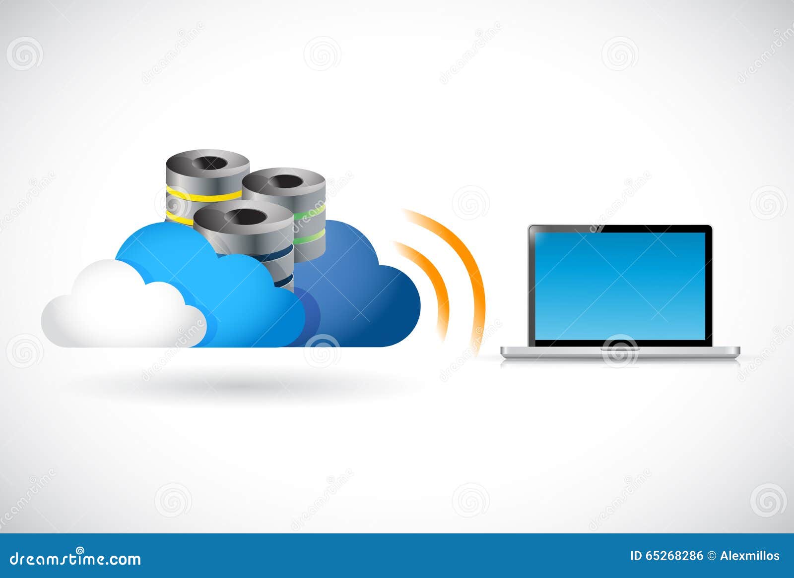 Cloud Computing and Computer Connection Stock Illustration ...