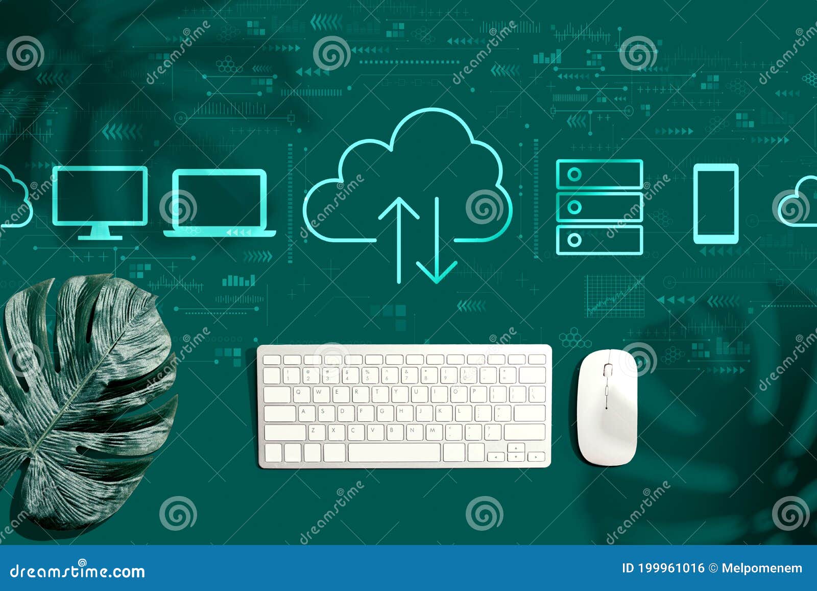 Cloud Computing with a Computer Keyboard Stock Photo - Image of digital, mouse: 199961016