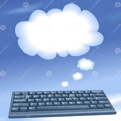 Cloud Computing Computer Keyboard Talk Clouds Stock Vector ...