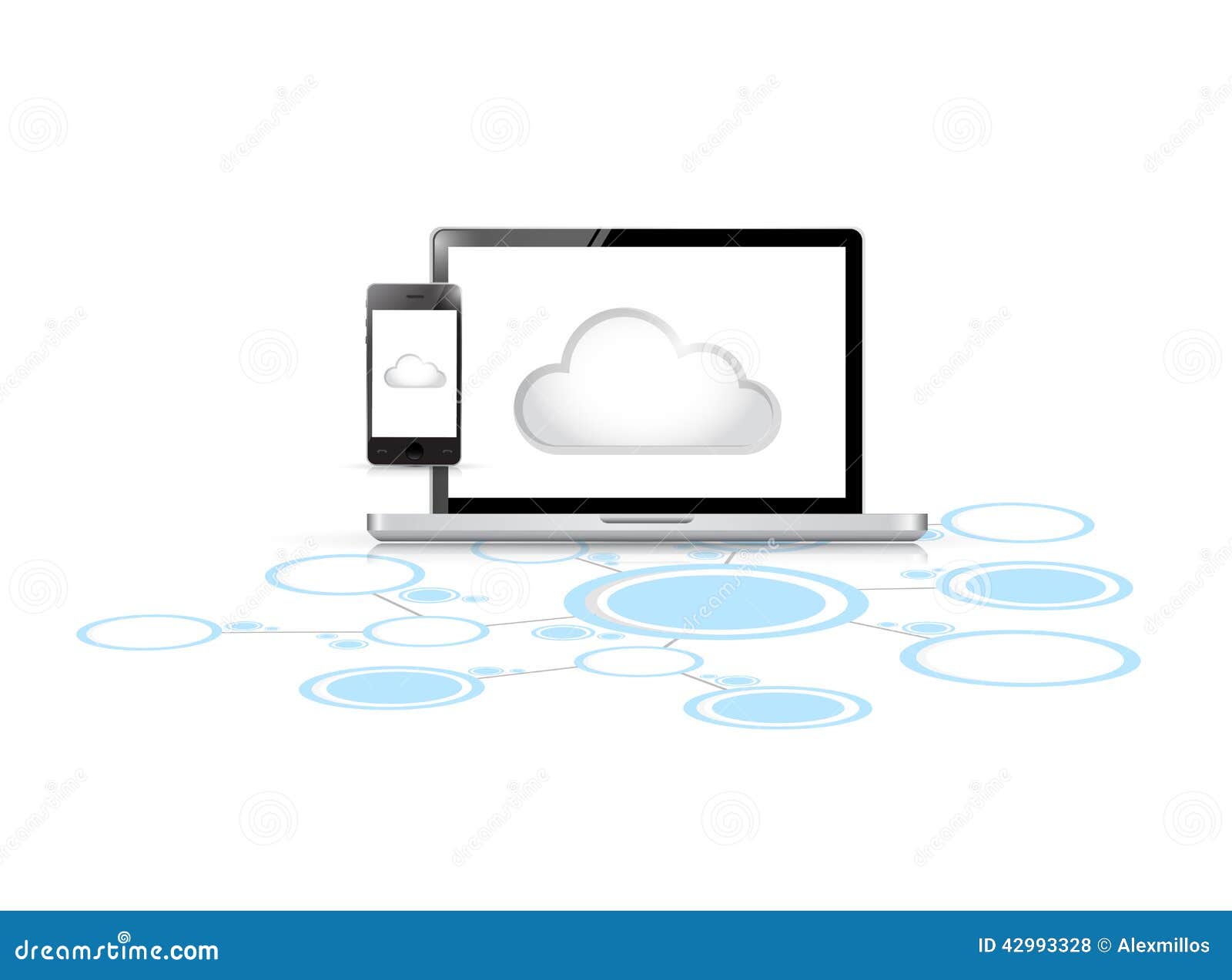 Cloud Computing Computer Link Network Stock Illustration - Illustration ...