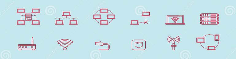 Cloud Computing and Computer Network Cartoon Icon Design Template with ...