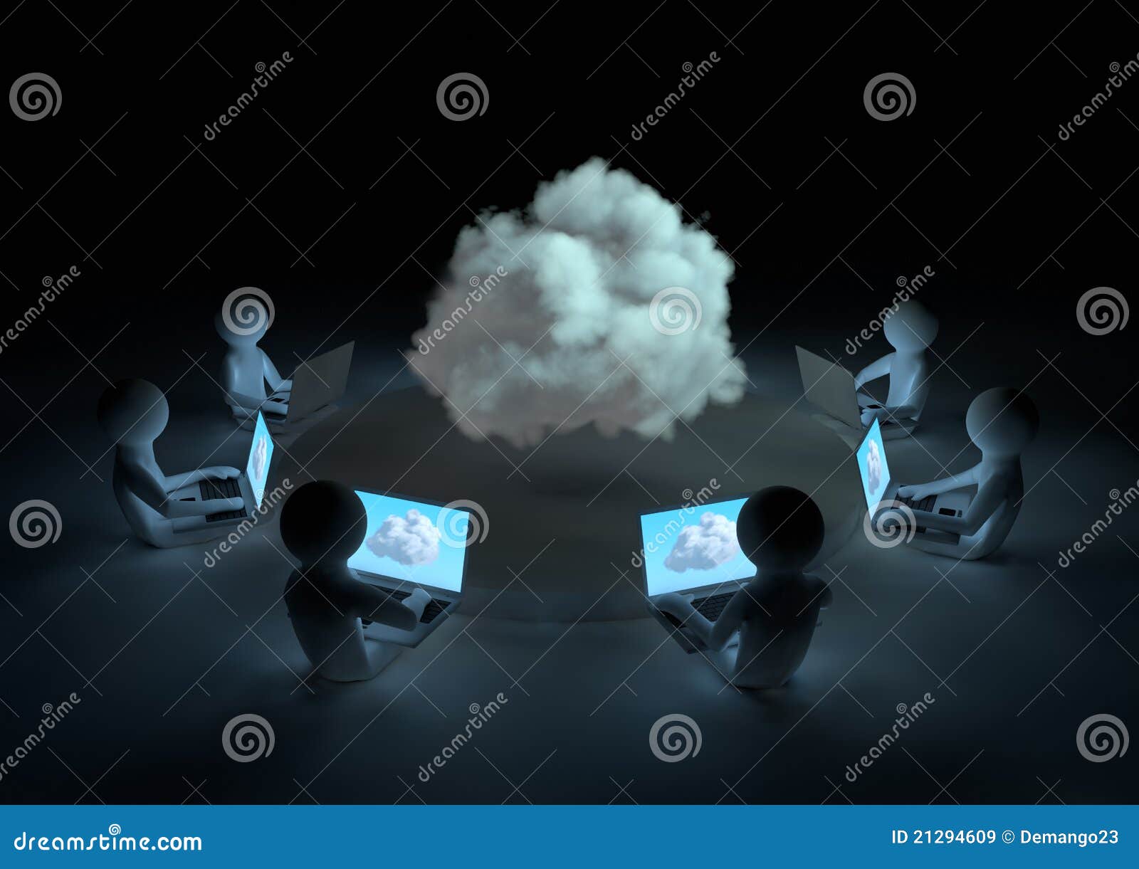 Cloud computing concept stock illustration. Illustration of dark - 21294609