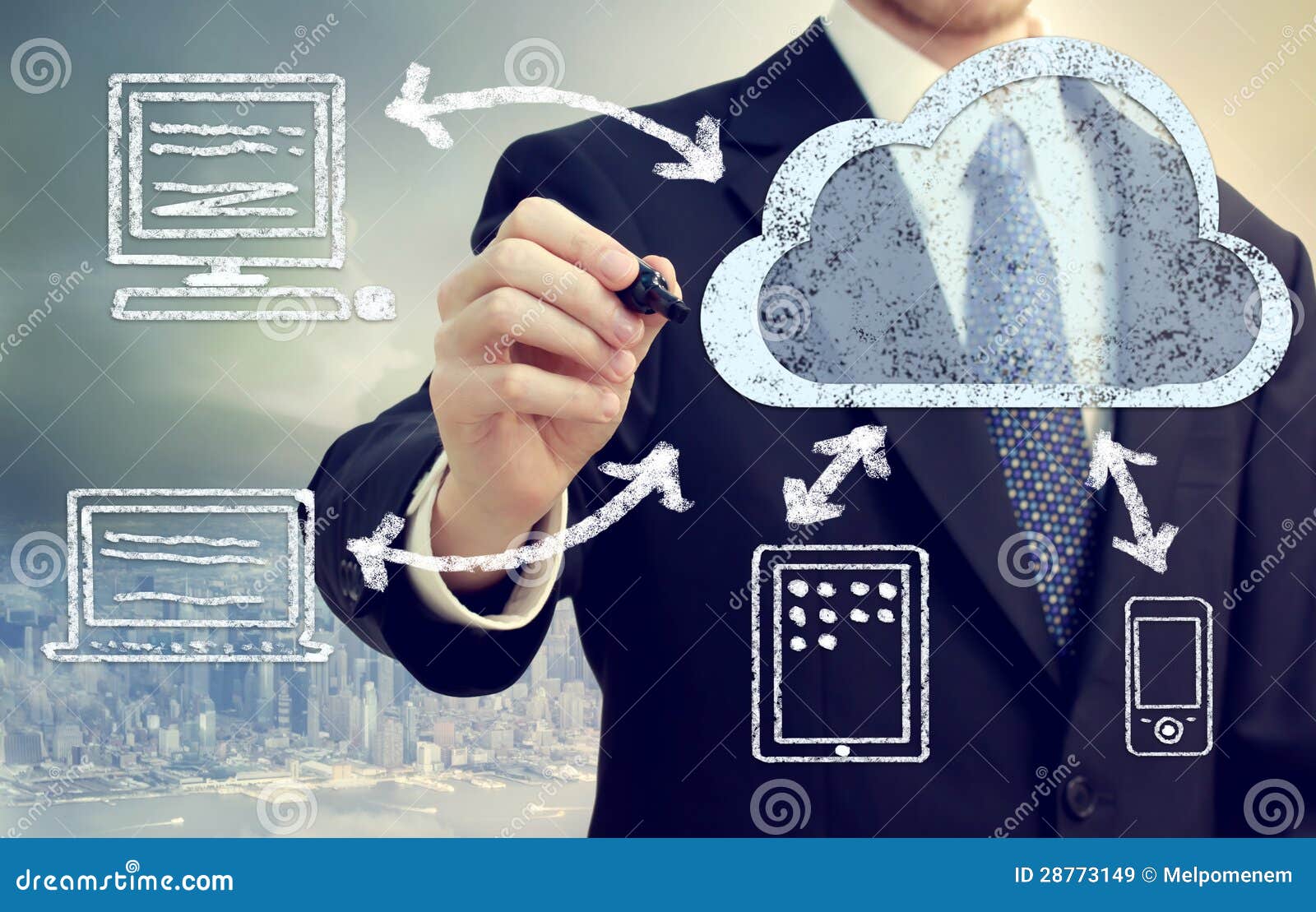 Cloud Computing Concept stock image. Image of draw, computing - 28773149