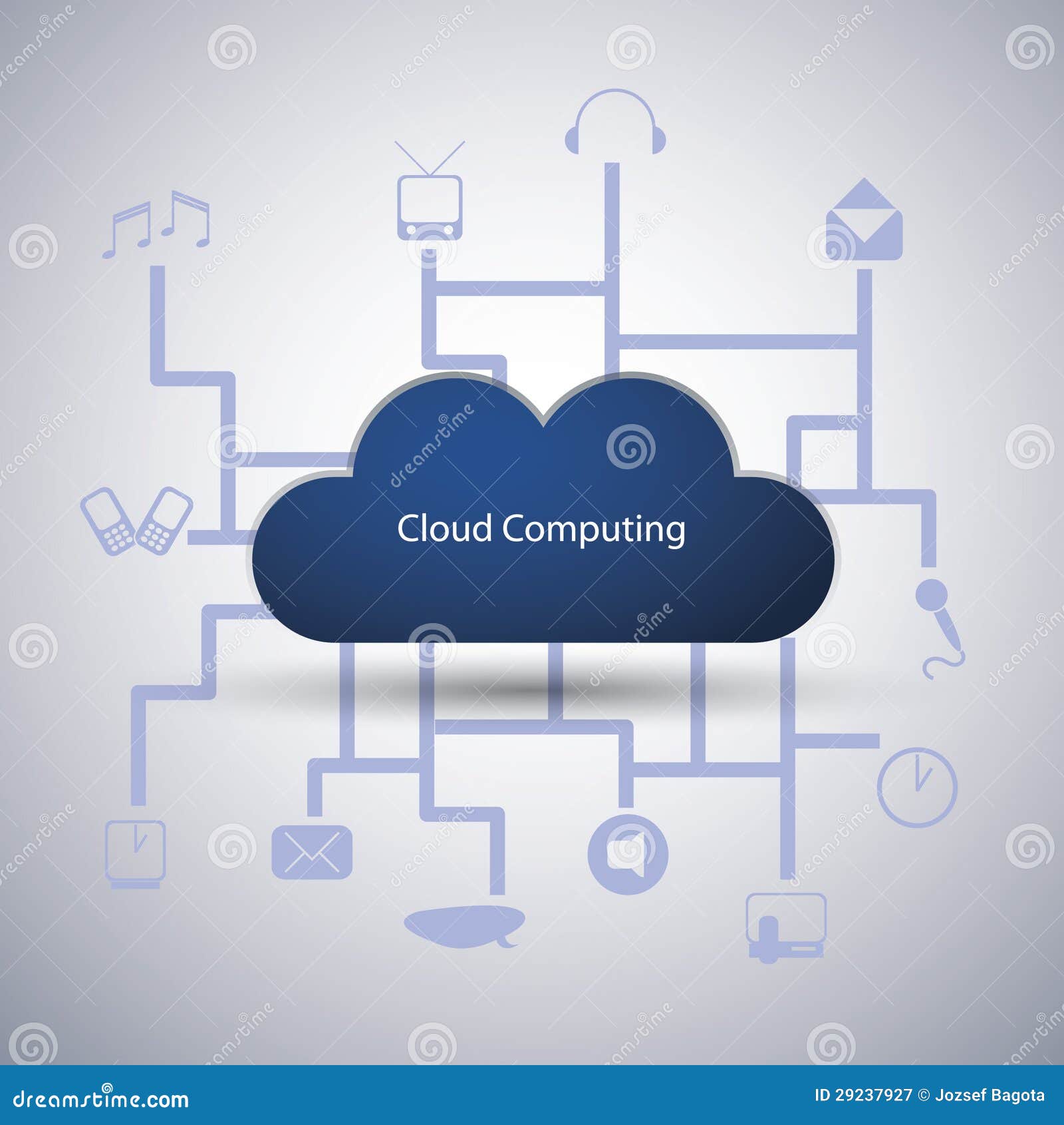 Cloud computing concept stock vector. Illustration of mail - 29237927