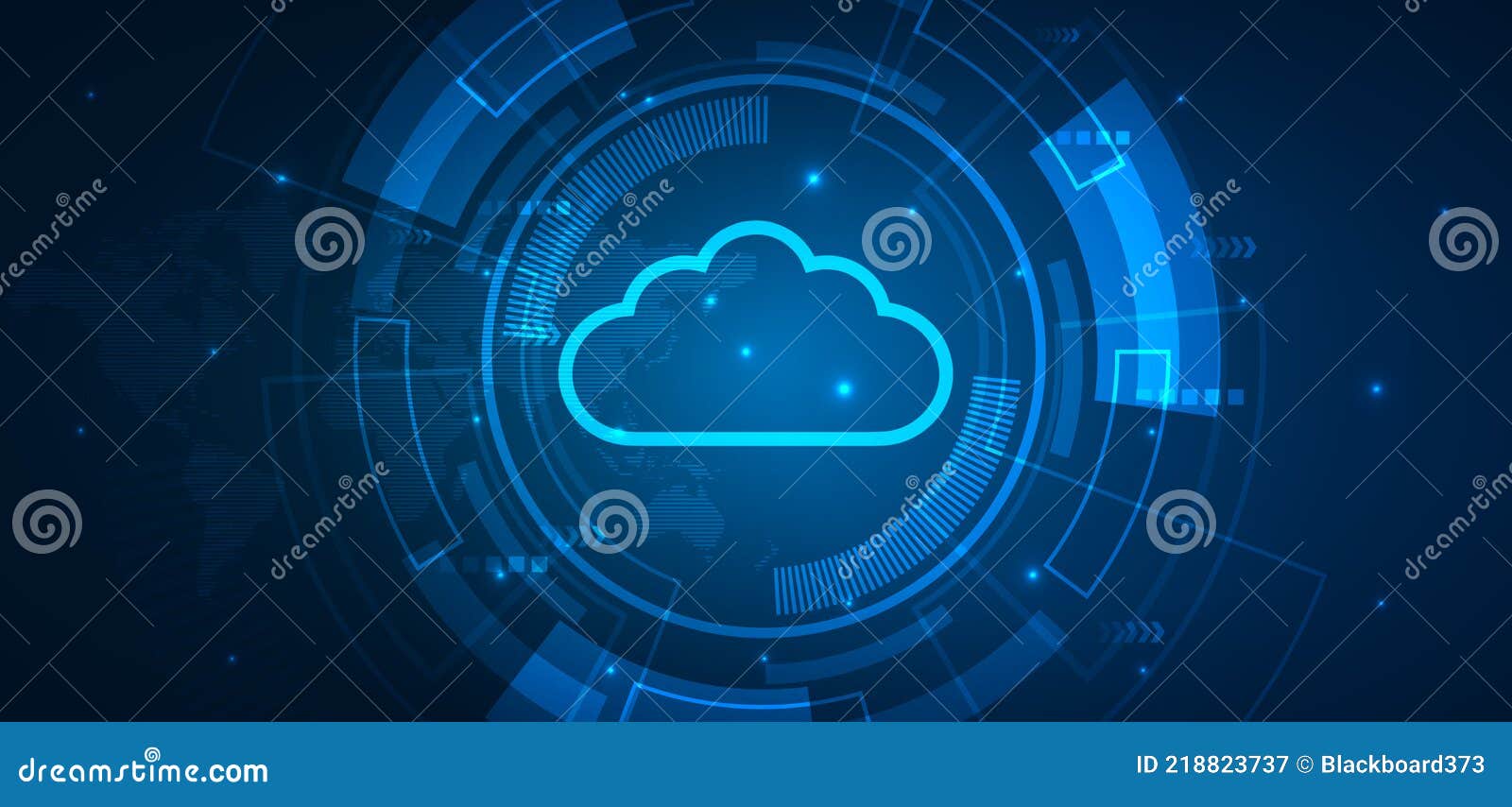 Cloud Computing Concept. Abstract Cloud Connection Technology ...