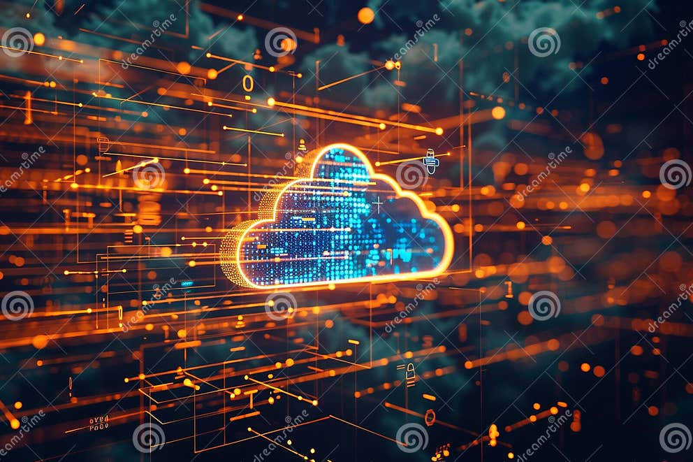 Cloud Computing Concept stock illustration. Illustration of bandwidth - 331323657