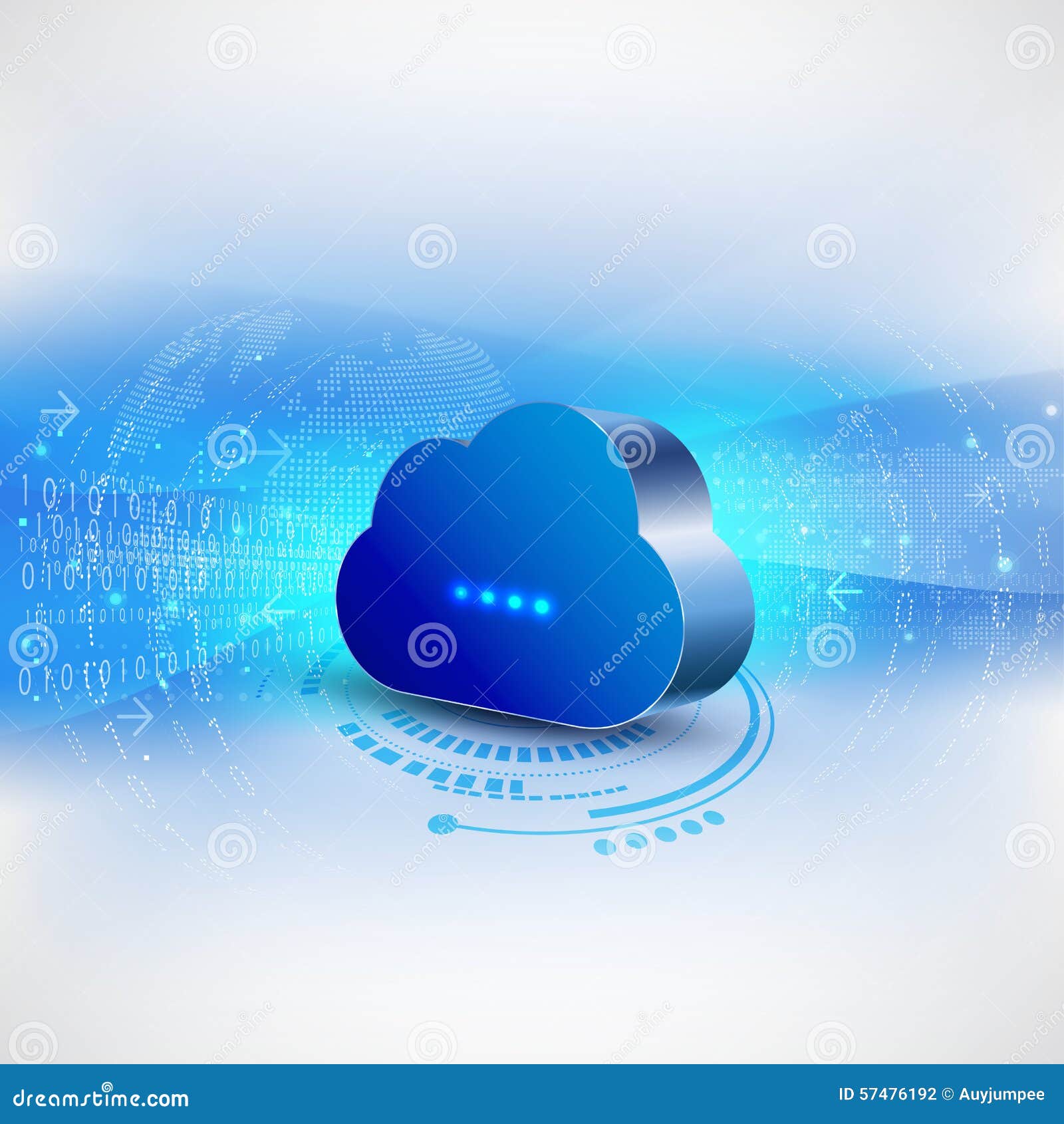 Cloud Computing Concept Background for Communication and Technology, Vector Stock Vector ...