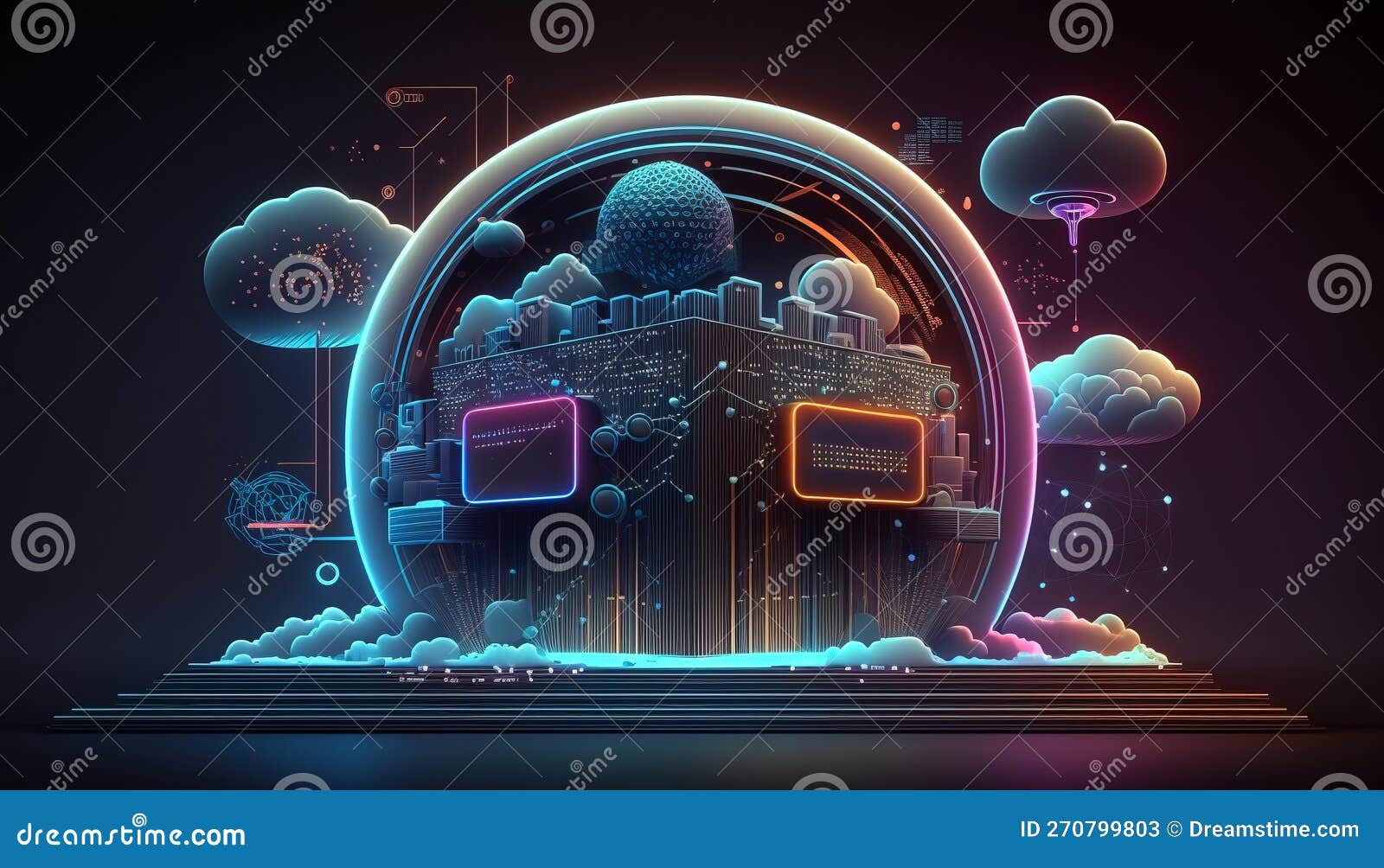 Cloud Computing Concept Background Stock Illustration - Illustration of ...