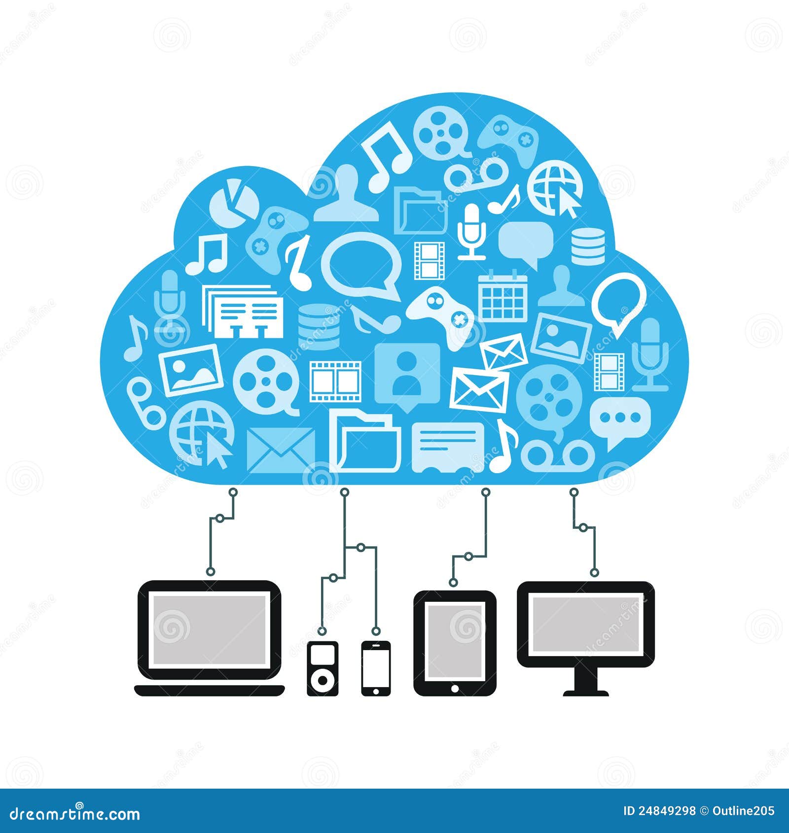 Cloud Computing Concept Blue Stock Vector - Illustration of icloud ...