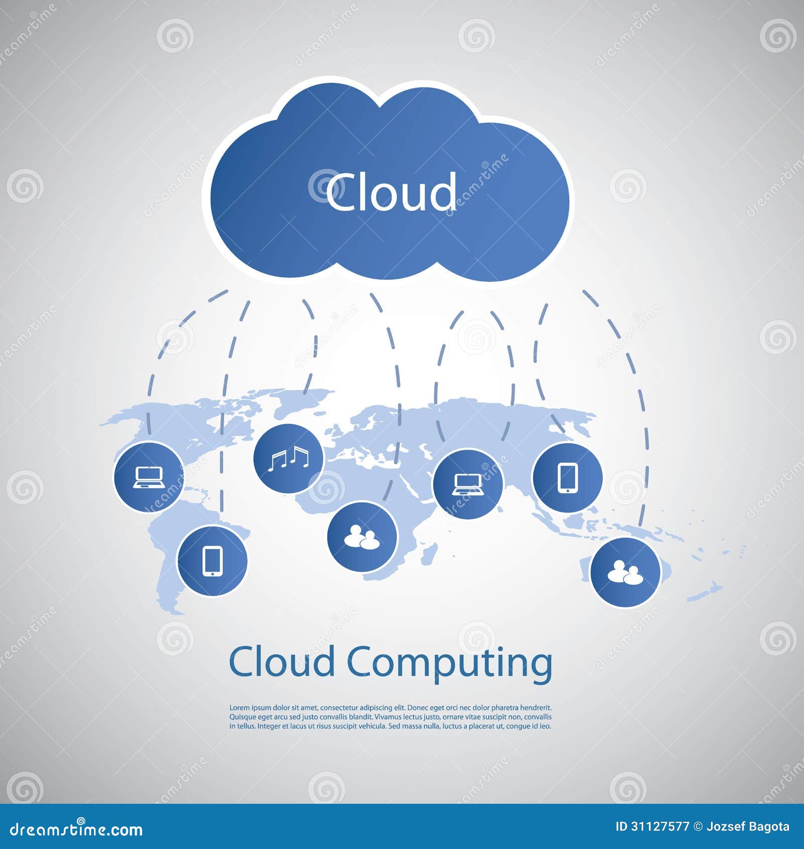 Cloud Computing Concept stock vector. Illustration of bubble - 31127577