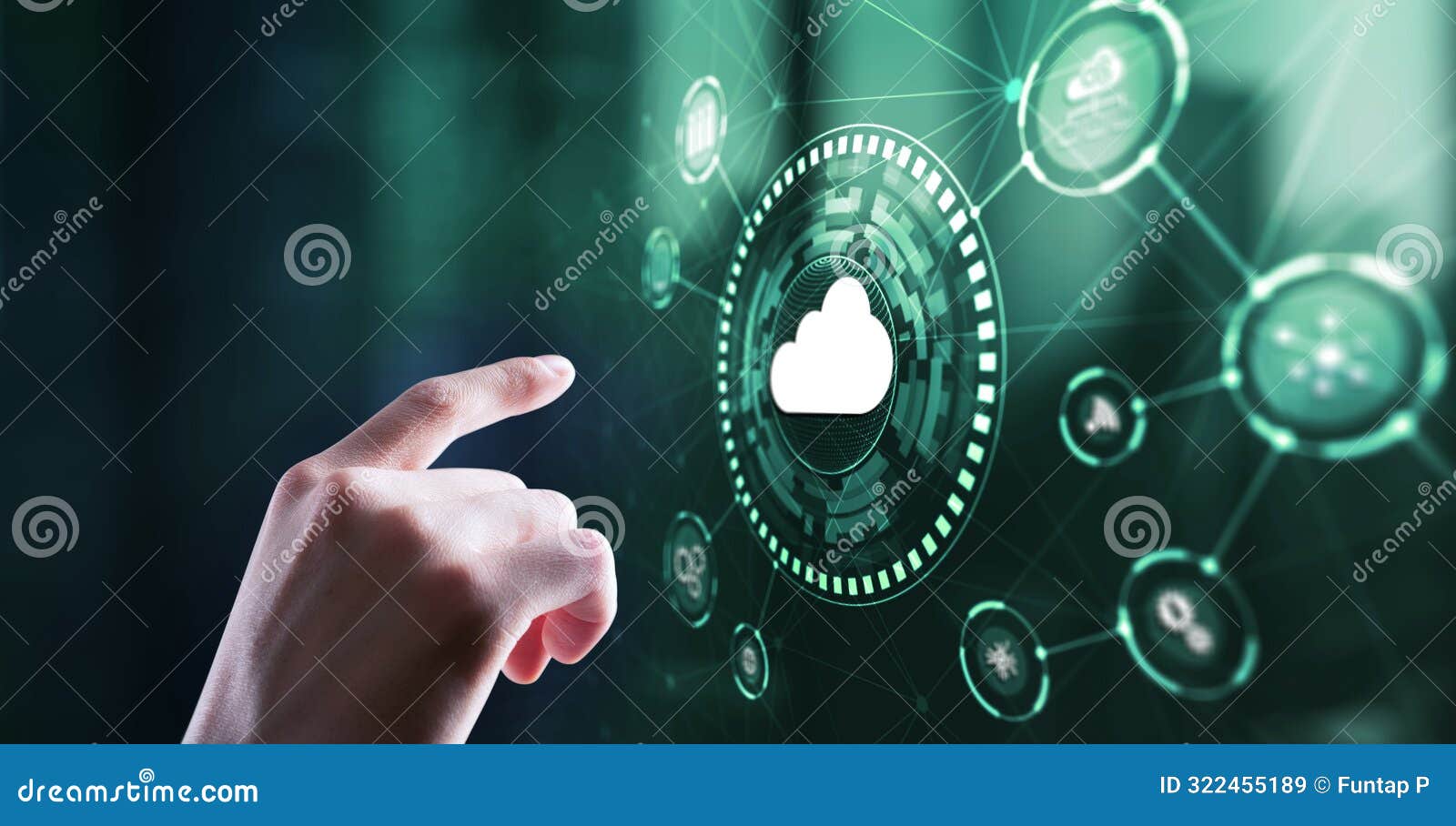 Cloud Computing Concept. Business Click Icon Stock Illustration ...