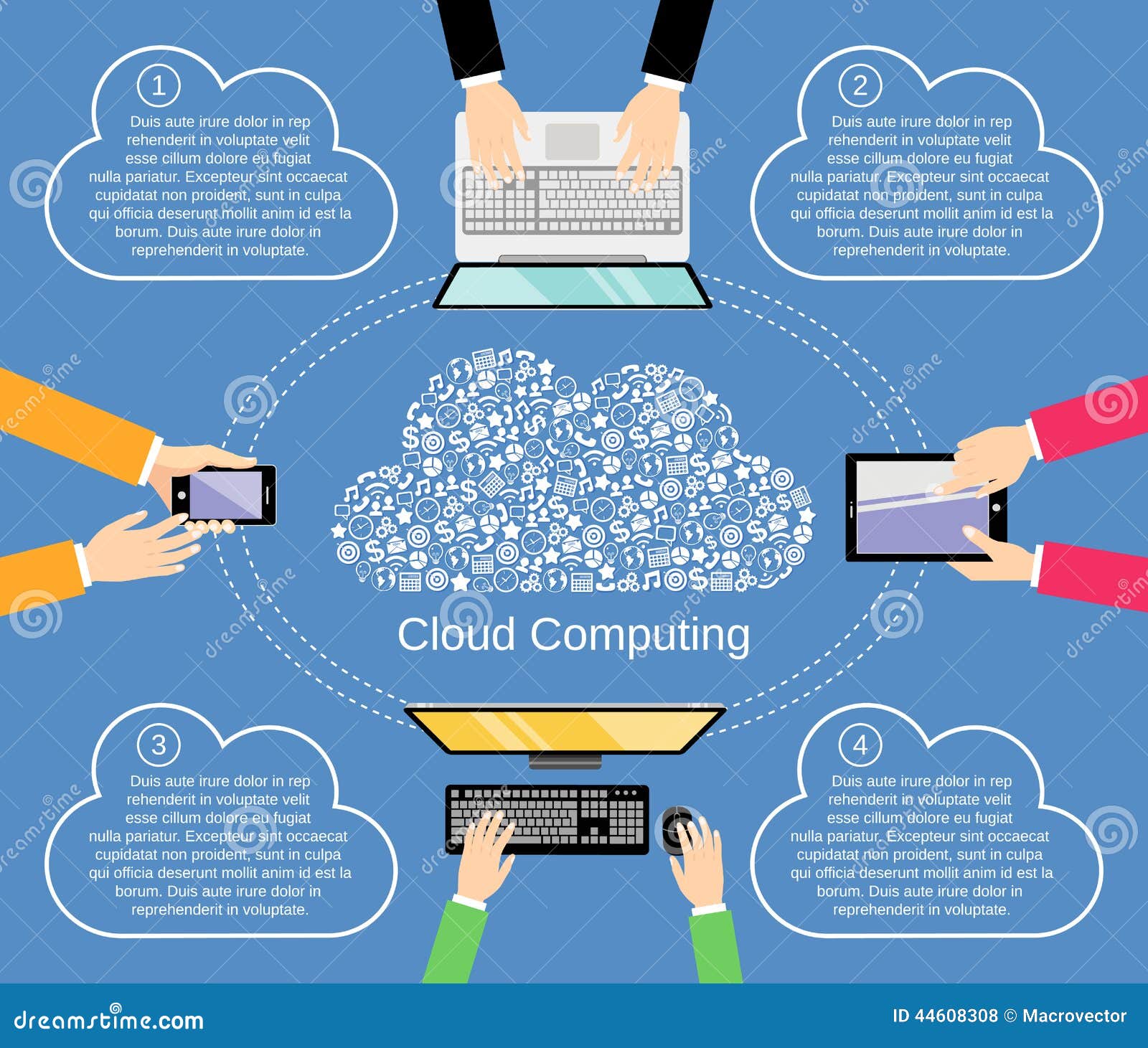 Cloud computing concept stock vector. Illustration of computer - 44608308