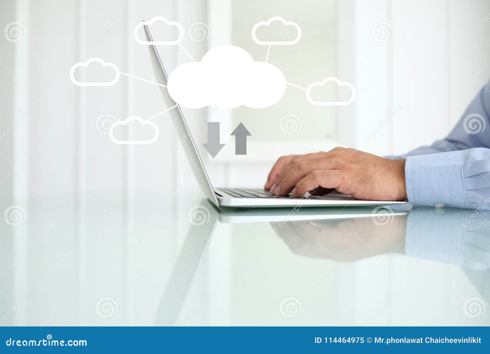 Cloud computing stock image. Image of clouds, laptop - 114464975