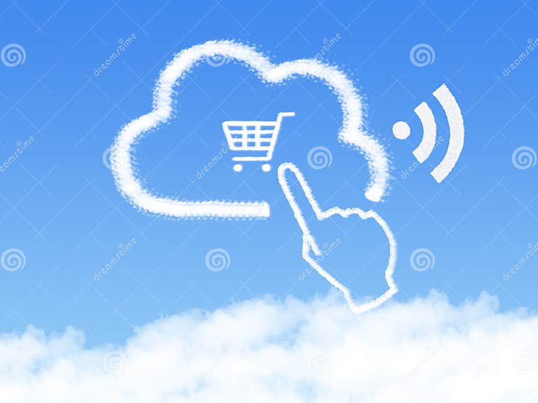 Cloud Computing Concept.Click Shopping Cart Cloud Shape Stock ...