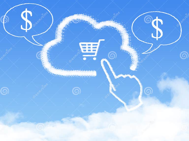 Cloud Computing Concept.Click Shopping Cart Cloud Shape Stock ...