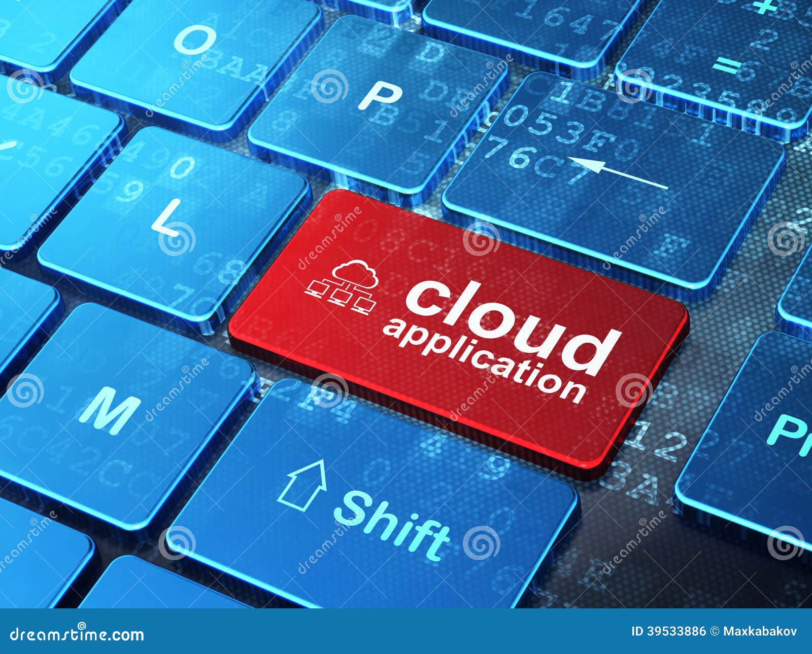 Cloud Computing Concept: Cloud Network and Cloud Application on Stock ...