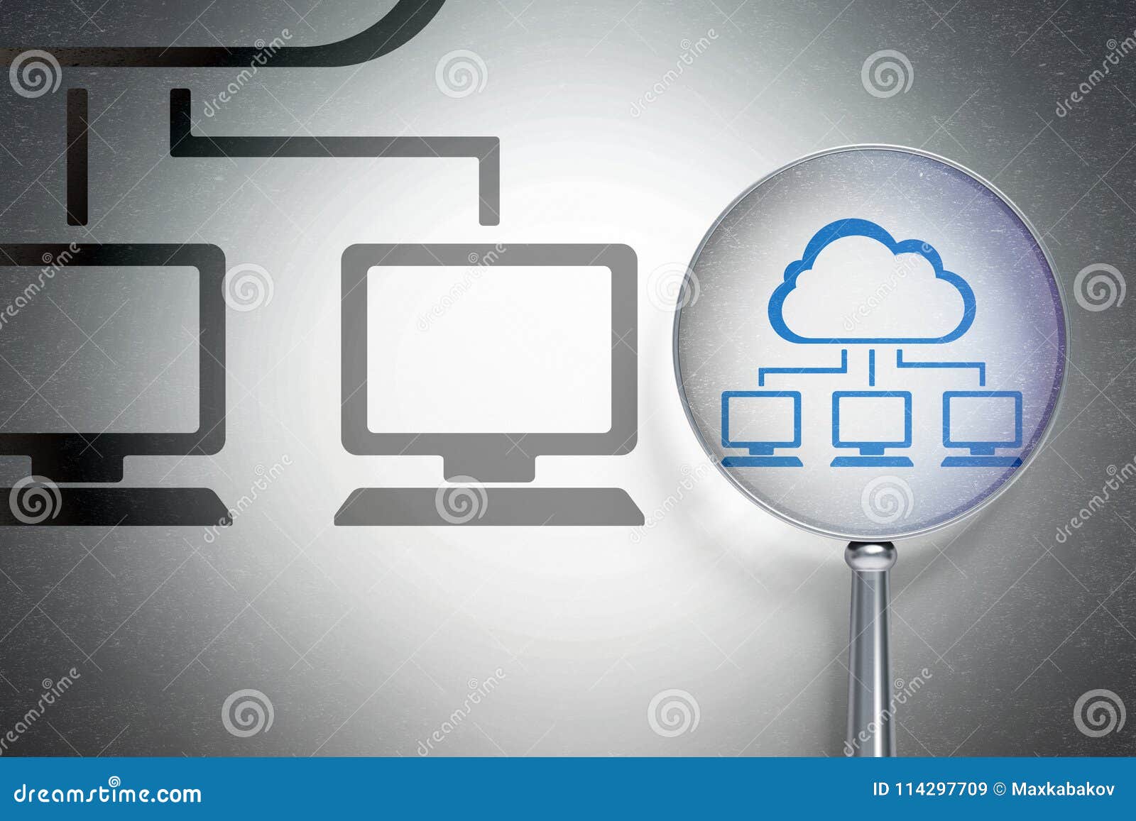 Cloud Computing Concept: Cloud Network with Optical Glass on Digital ...