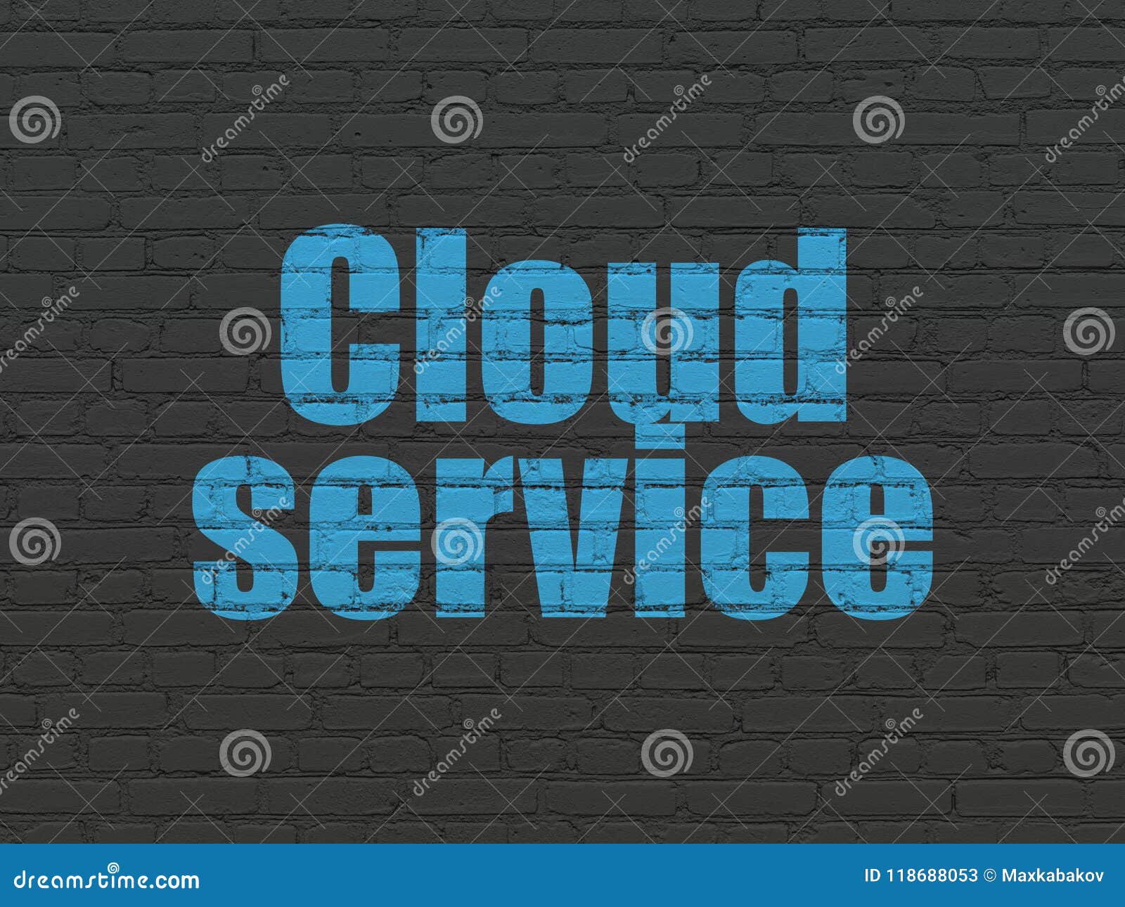 Cloud Computing Concept: Cloud Service on Wall Background Stock ...