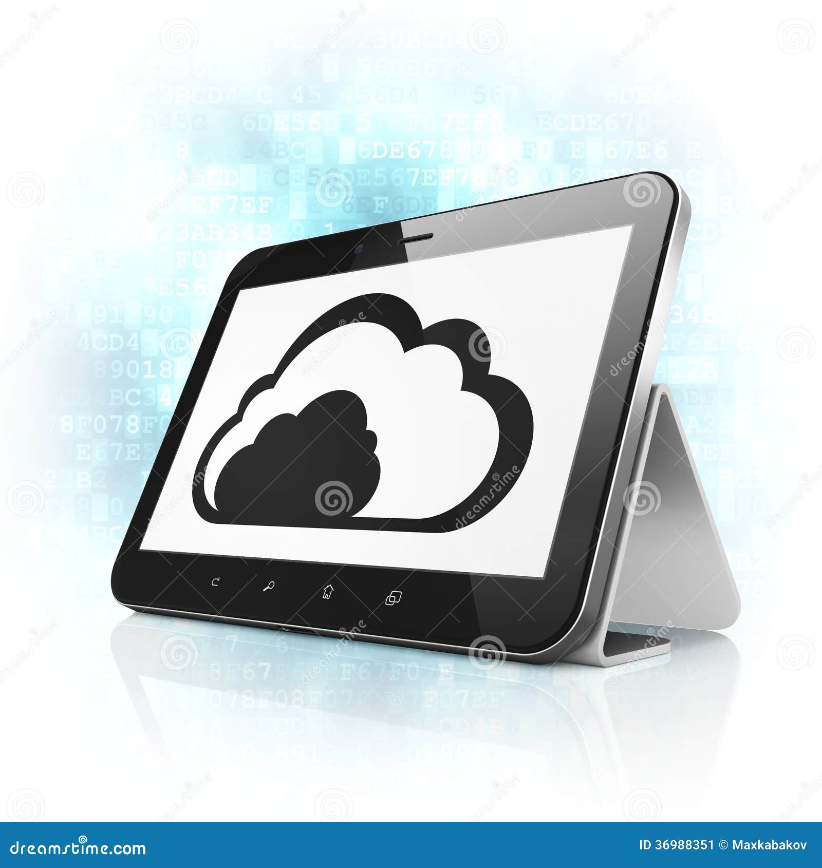 Cloud Computing Concept: Cloud on Tablet Pc Stock Illustration ...