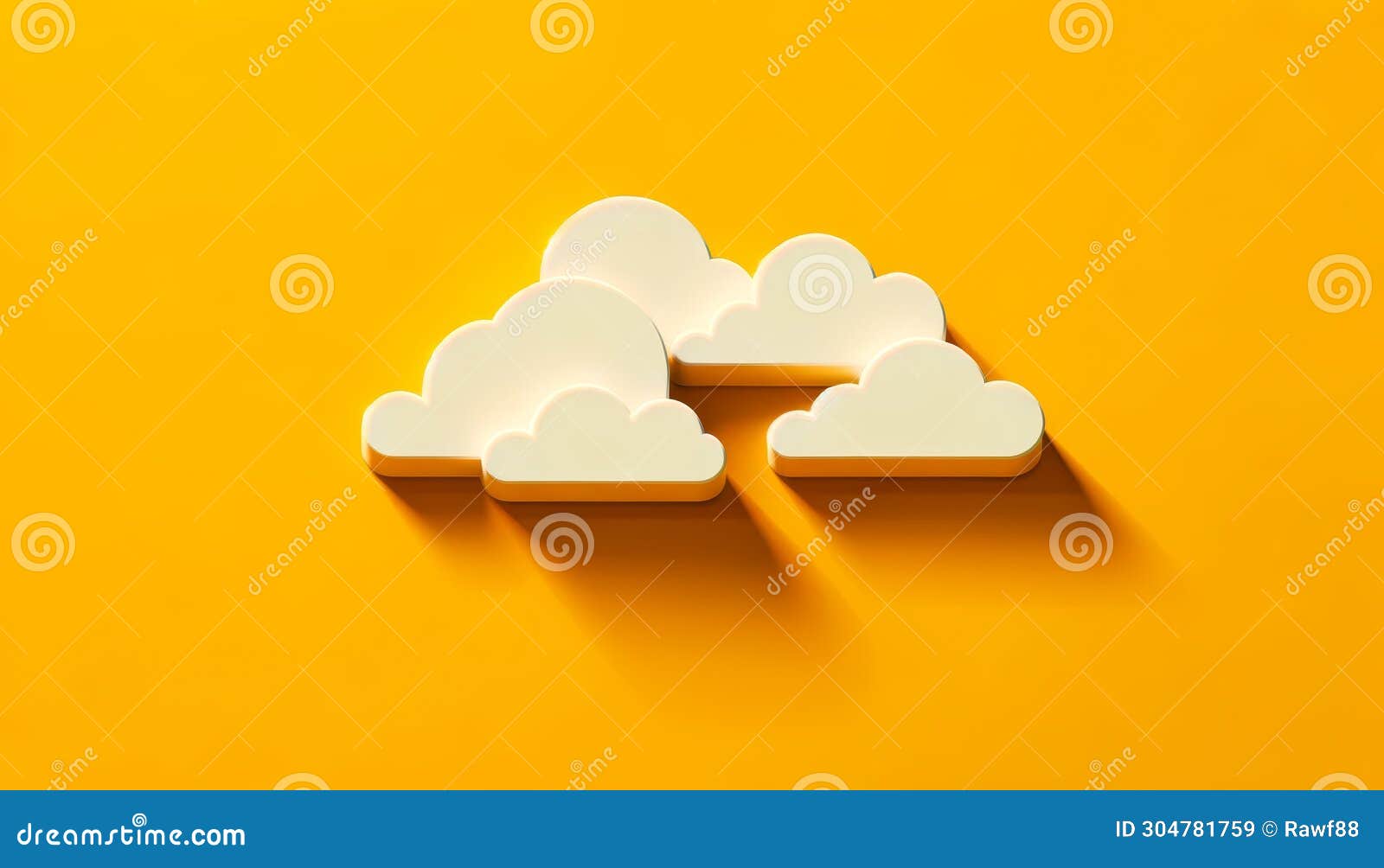 Cloud Computing Concept, Clouds on Yellow Color Sky Stock Illustration ...