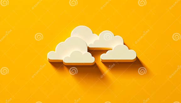 Cloud Computing Concept, Clouds on Yellow Color Sky Stock Illustration ...