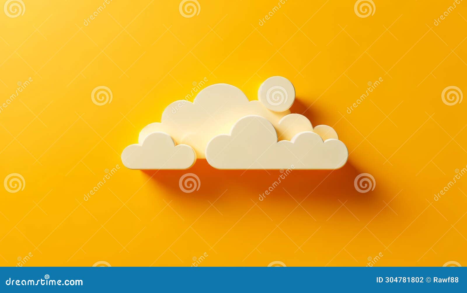 Cloud Computing Concept, Clouds on Yellow Color Sky Stock Illustration ...