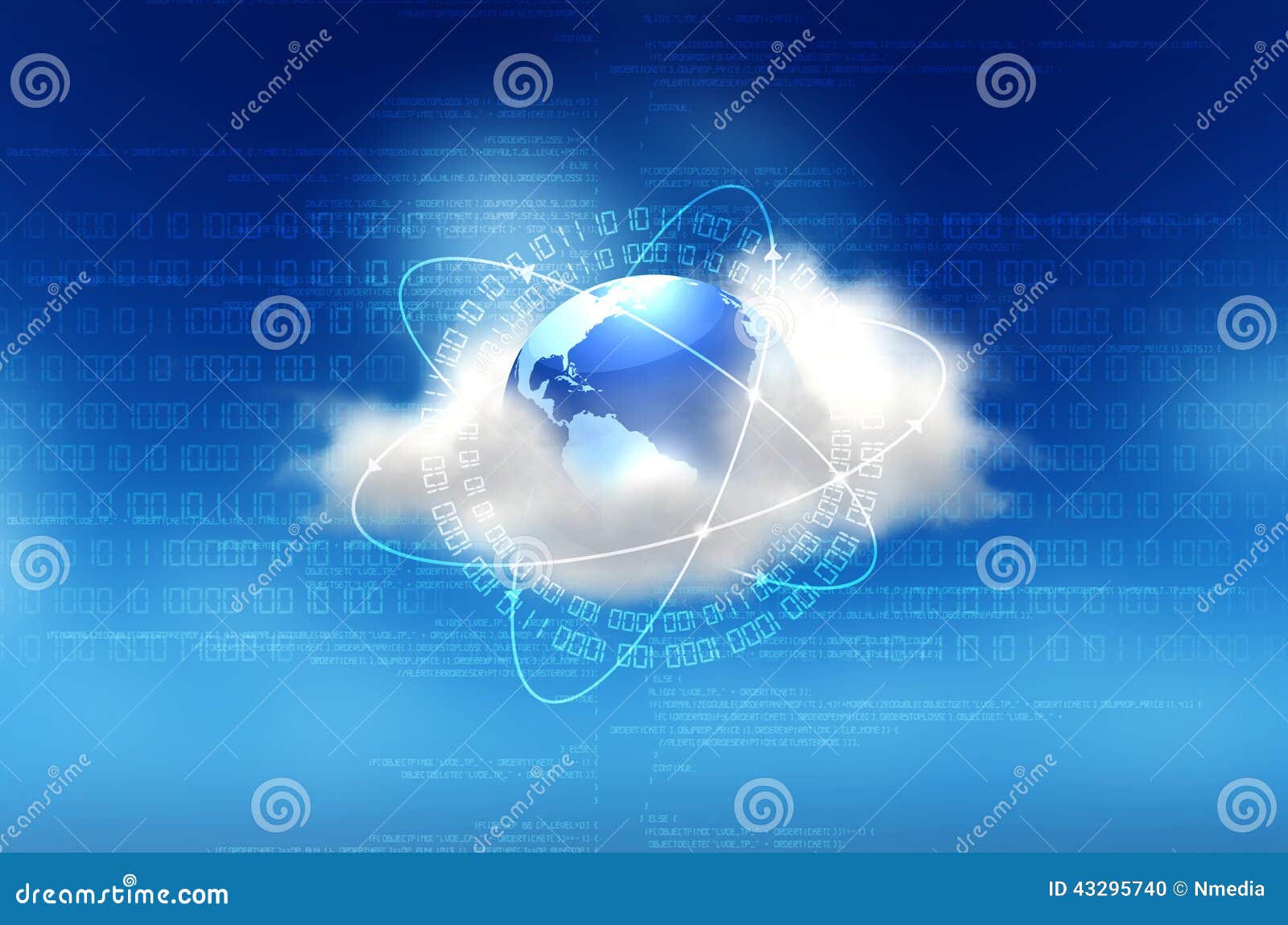 Cloud Computing Concept stock photo. Image of binary - 43295740