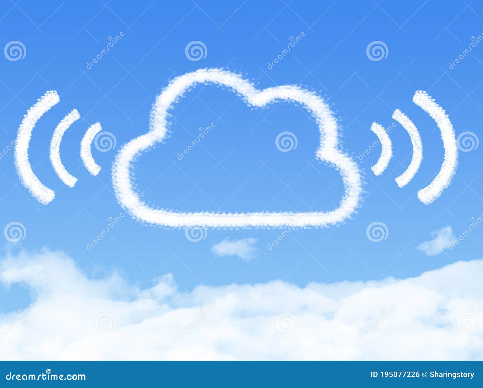 Cloud Computing Concept.Connection Wifi Cloud Shape Stock Illustration ...