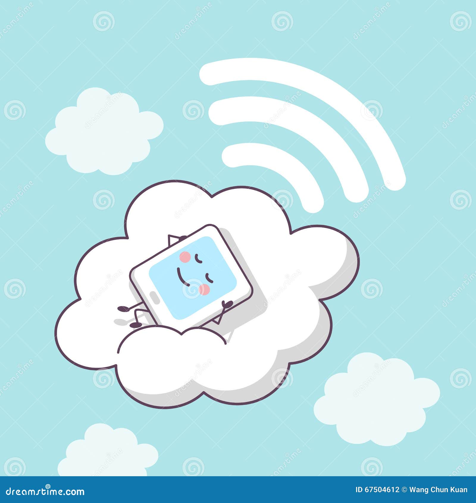 Cloud computing concept stock vector. Illustration of carefree - 67504612