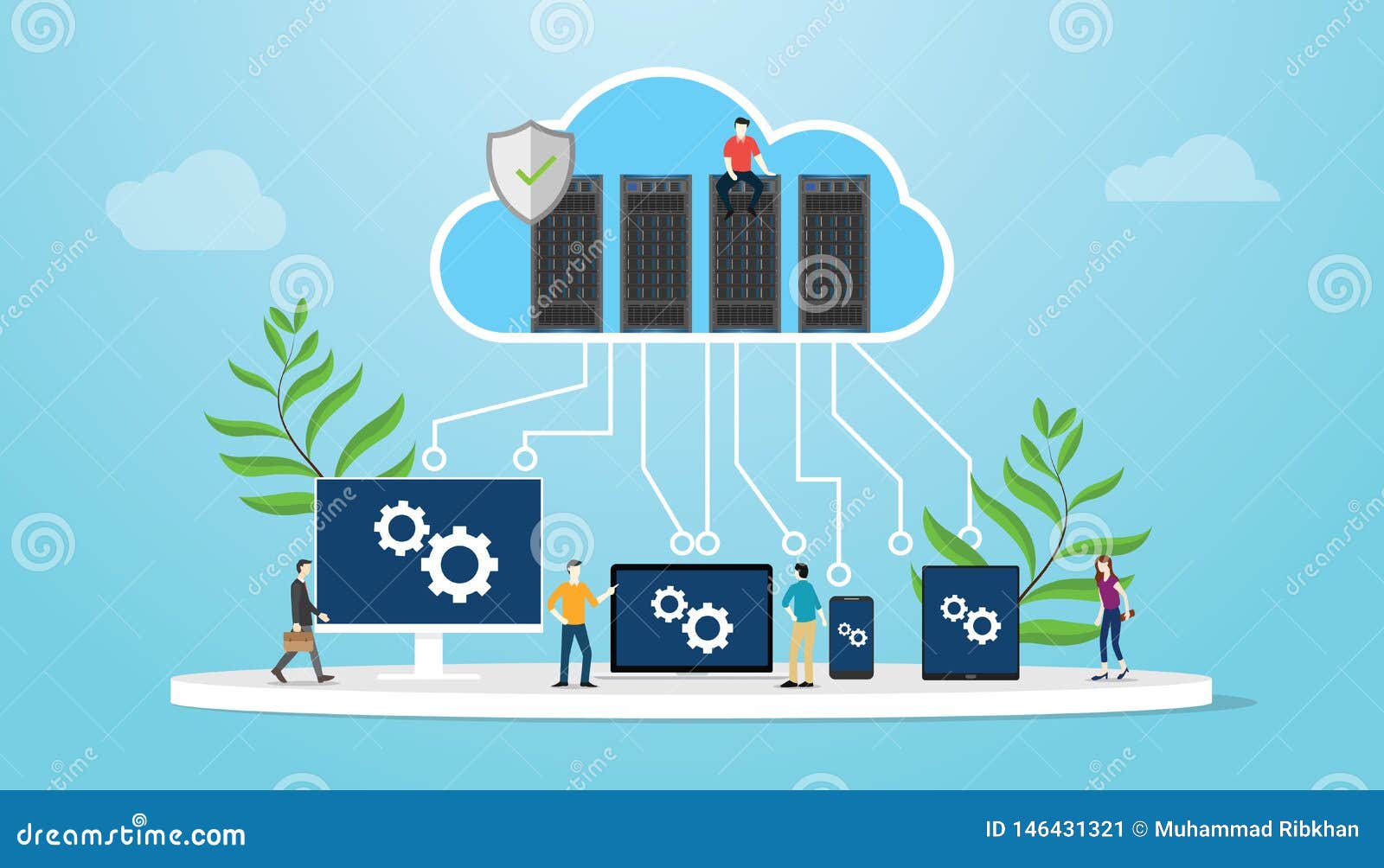 Cloud Computing Concept with Database Server and Various Media Platform ...