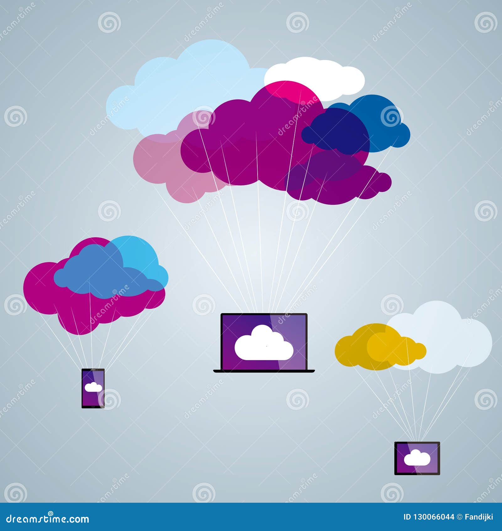 Cloud Computing Concept Design. Stock Vector - Illustration of shared ...