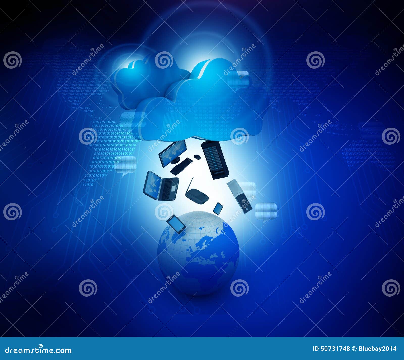 Cloud Computing Concept Design Stock Illustration - Illustration of ...