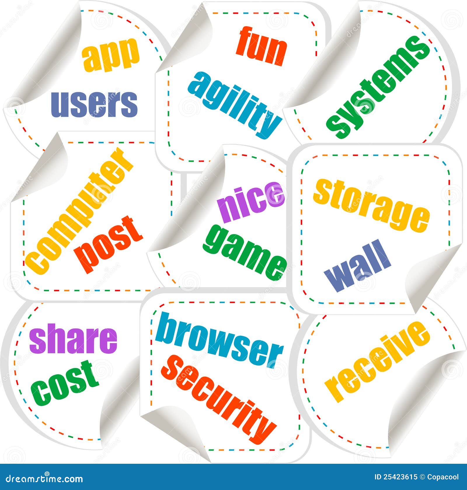 Cloud Computing Concept Design - Stickers Set Stock Vector ...