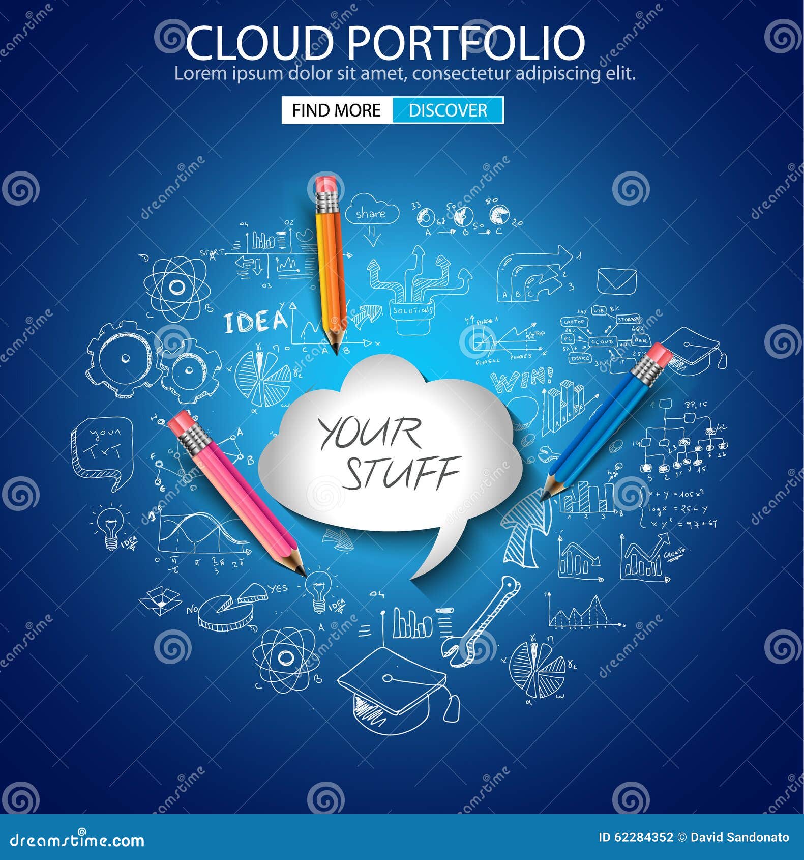 Cloud Computing Concept with Doodle Skeches Infographics Icons Stock Vector - Illustration of ...